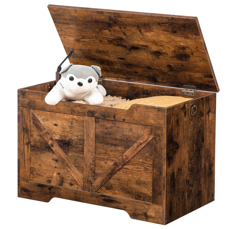 Loon Peak® Cadesha Kids Toy Box Wooden Storage Chest With Safety Hinge & Reviews | Wayfair